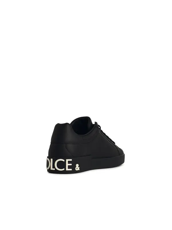 Dolce & Gabbana Portofino Leather Sneakers - Black