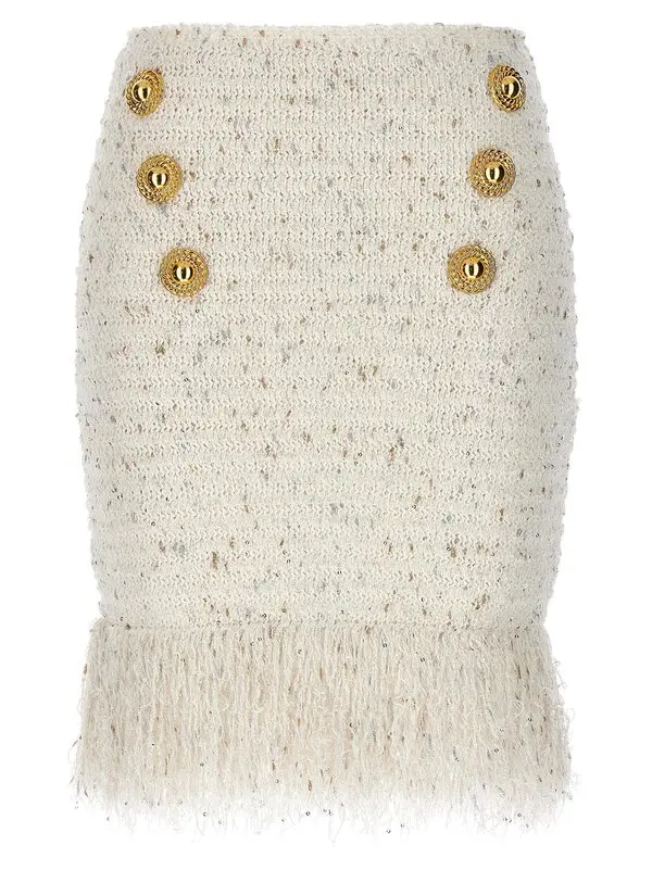 Balmain Fringed Tweed' Skirt