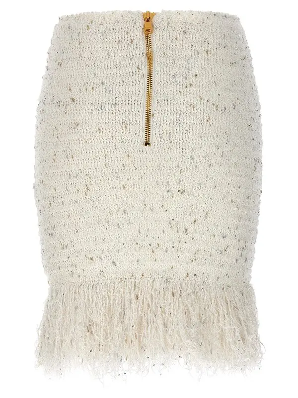 Balmain Fringed Tweed' Skirt