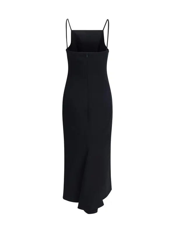 Givenchy Midi Dress With Draped Back - Black