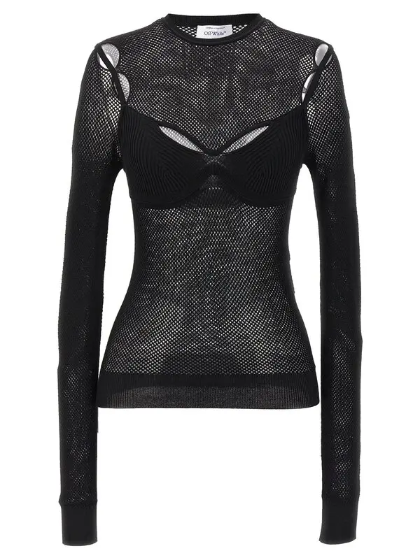 Off-White Net Arrow Bralette Top - Black