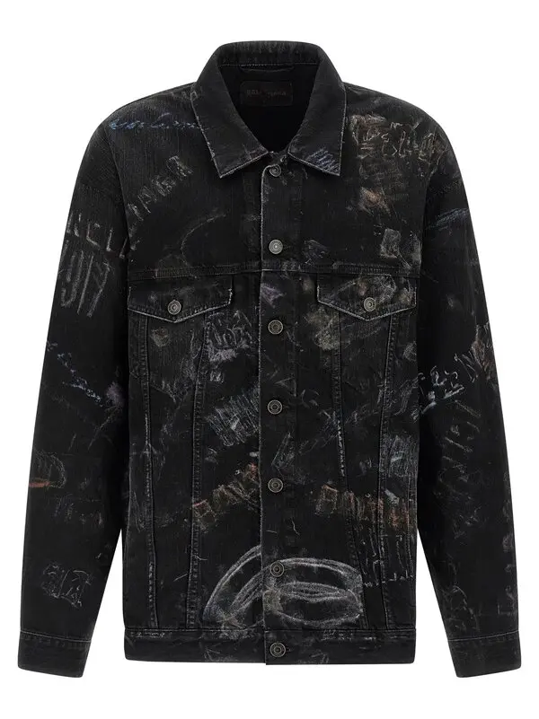 Balenciaga Oversized Crayon Cotton Denim Jacket - Black
