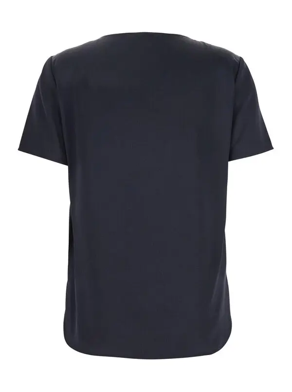 Max Mara Dida' Blue Crewneck T-shirt In Silk - Multicolor