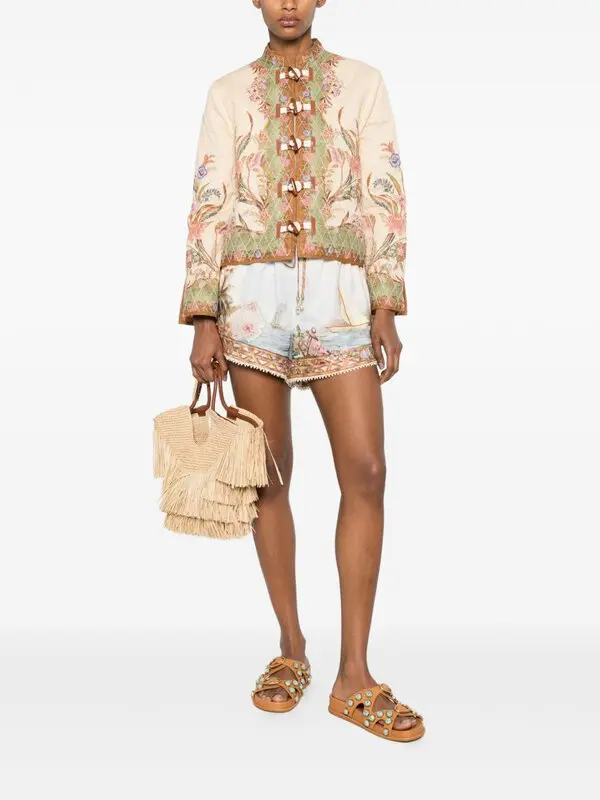 Zimmermann Mahon Linen Shorts - Multicolor