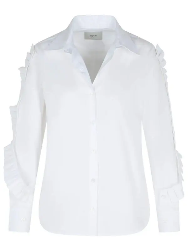 Coperni Ruffle' Cotton Shirt - White