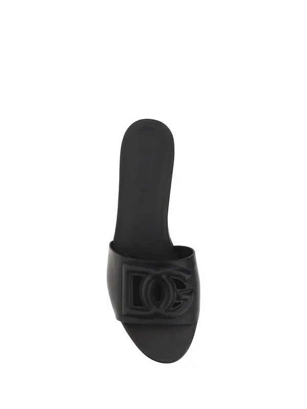 Dolce & Gabbana Millenials Leather Sandals - Black