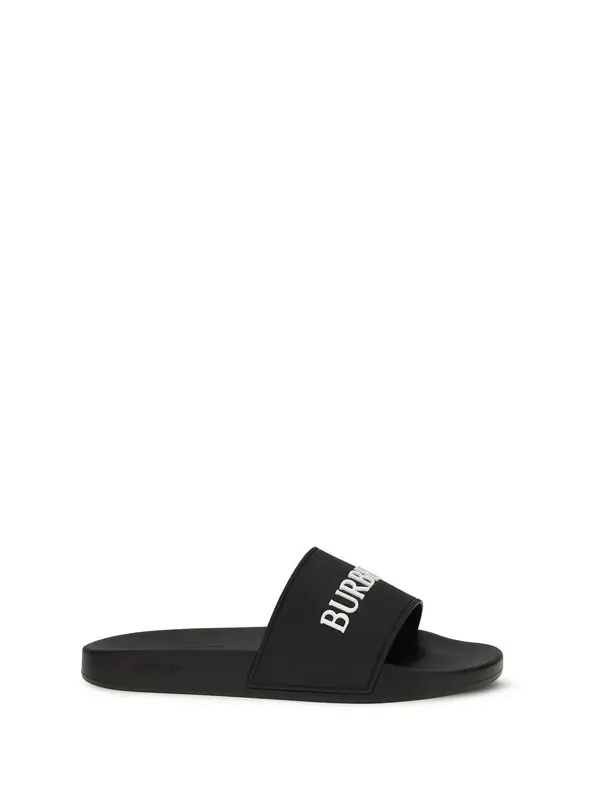 Burberry Logo Slippers - Black