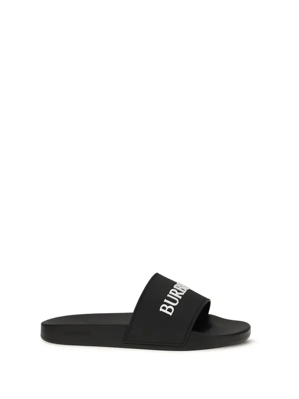 Burberry Logo Slippers - Black