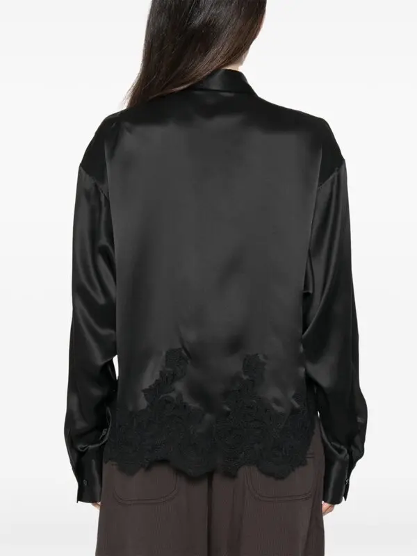 ERMANO SCERVINO Ermanno Scervino Silk Lace Trim Shirt