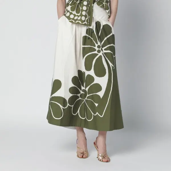 Farm Rio Palermo Printed Cotton Maxi Skirt - Green