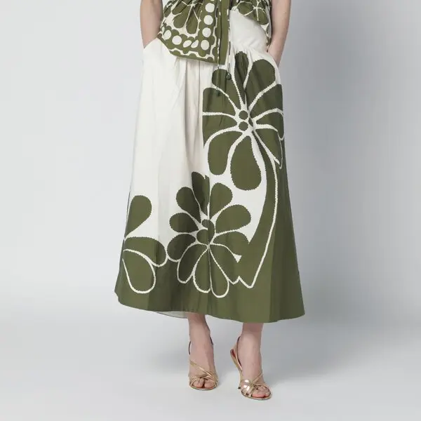 Farm Rio Palermo Printed Cotton Maxi Skirt - Green