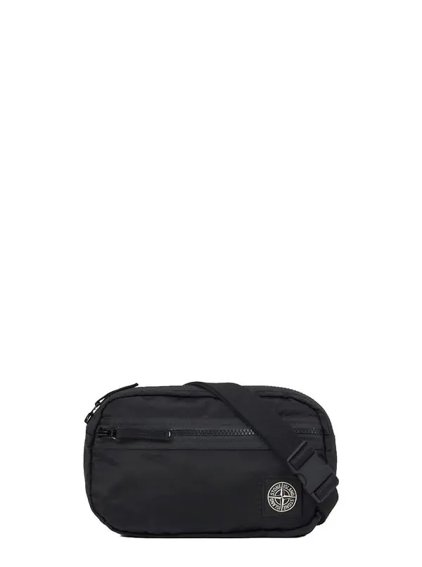 Stone Island Black Belt Bag With Adjustable Straps And Logo Patch On The Front In Tech Fabric For - Multicolor