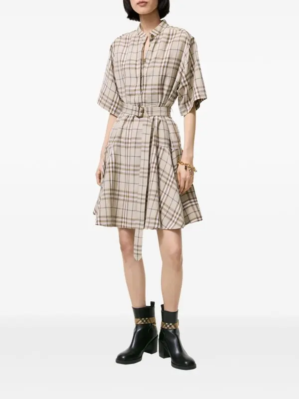 Burberry Linen Blend Short Dress - Multicolor