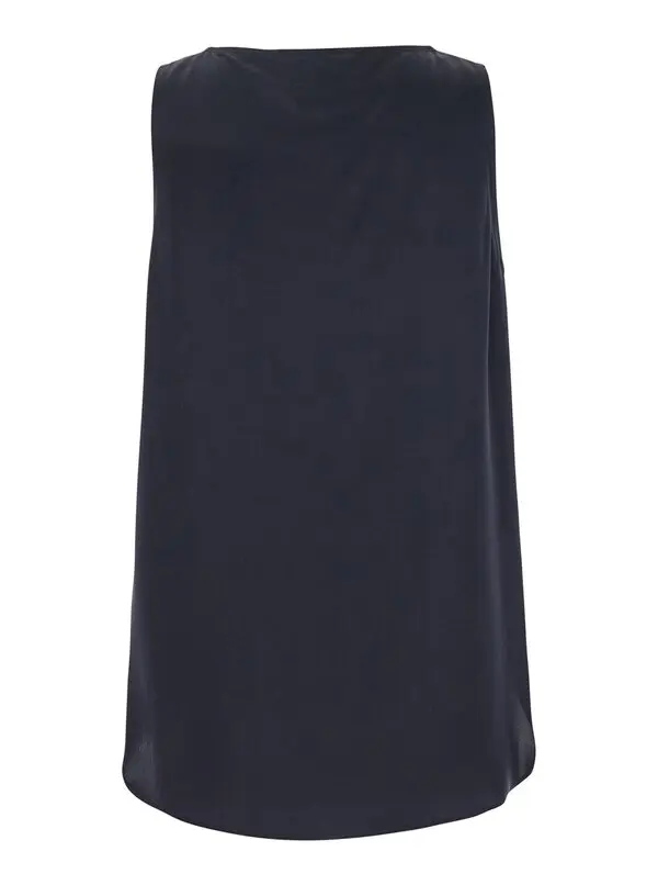 Max Mara Filly' Blue Sleeveless Top With Round Neck In Silk - Multicolor