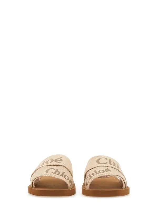 Chloé Woody Slide Sandals - Cream