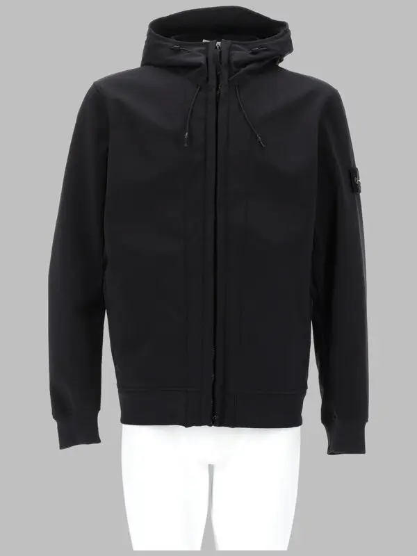 Stone Island Giacca In Tessuto Tecnico A Due Strati - Black
