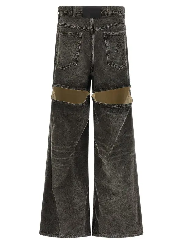 Attico Cut-out Wide Leg Jeans