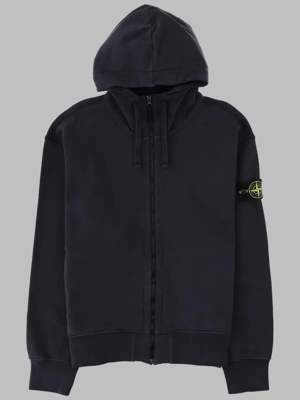 Stone Island Felpa Con Patch Logo - Blue