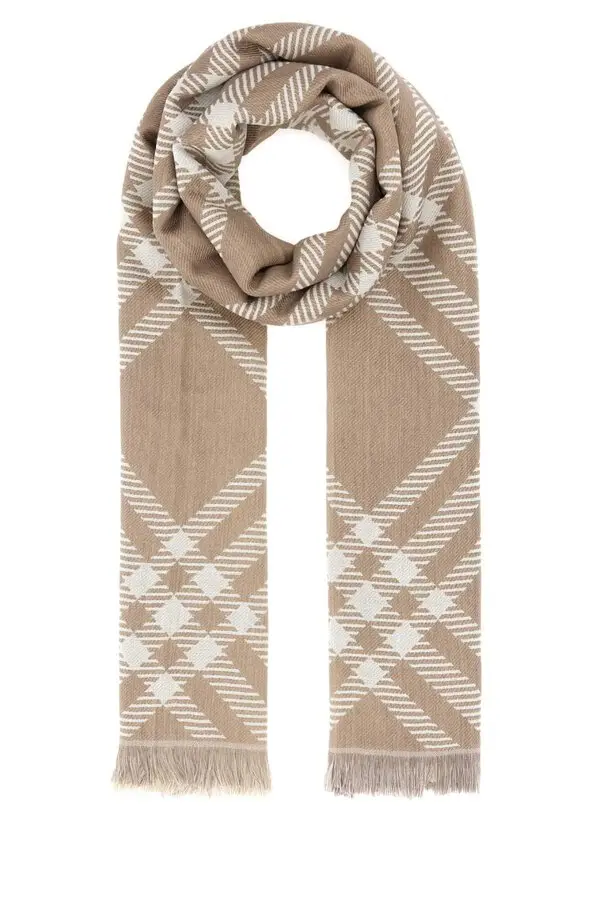 Burberry Embroidered Wool Blend Scarf - Multicolor