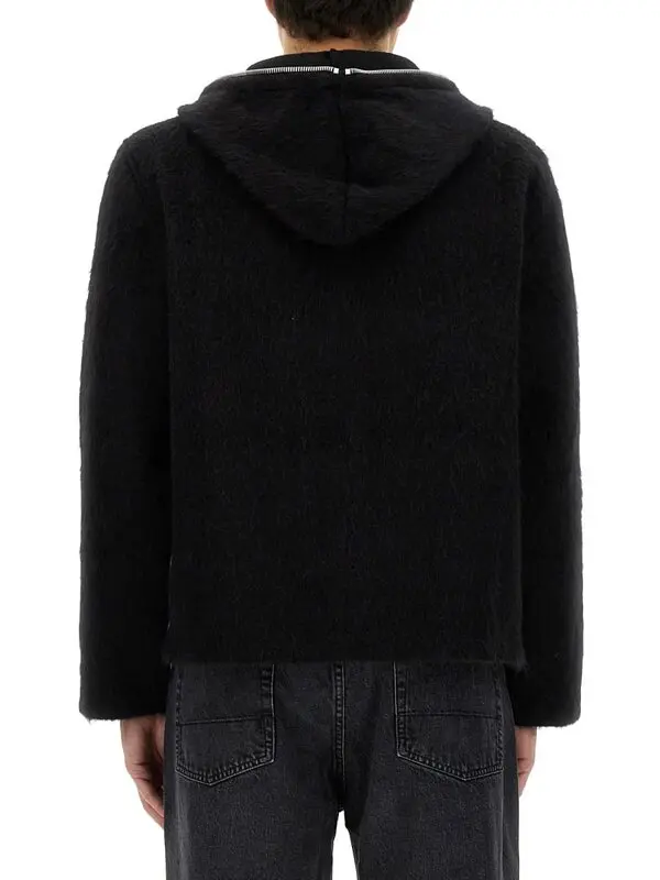 Our Legacy Felpa In Lana Con Zip - Black
