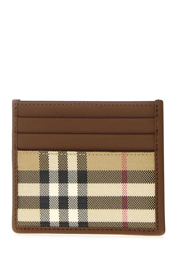 Burberry Printed Canvas And Leather Card Holder