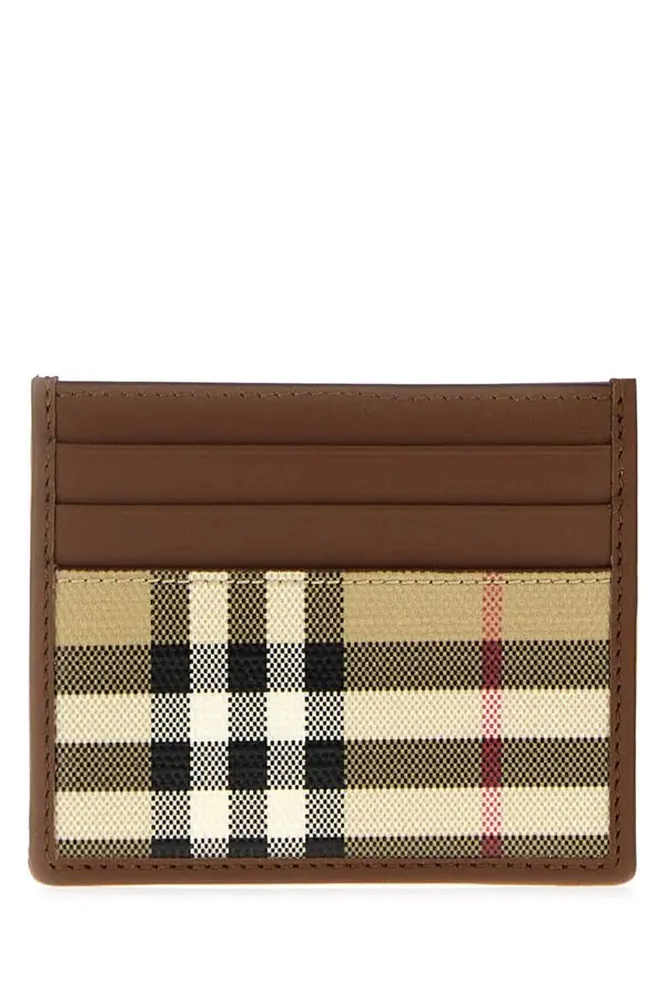 Burberry Printed Canvas And Leather Card Holder - Multicolor