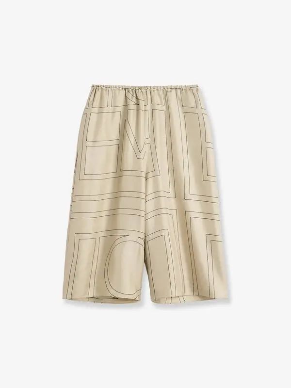 TOTEME Organic Silk Bermuda Shorts - Cream