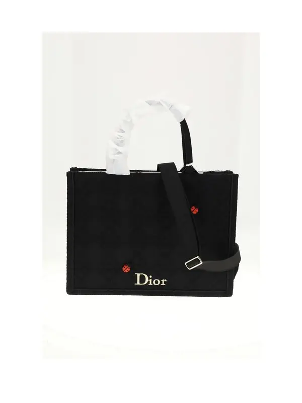 Dior Medium Booktote Raffia Cannage With Lady