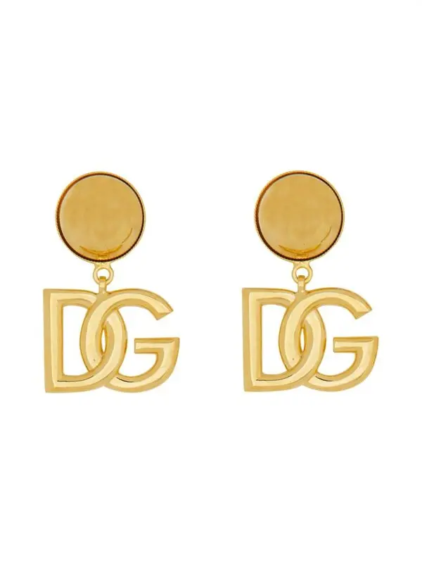 Dolce & Gabbana Orecchini Con Logo Dg - Gold