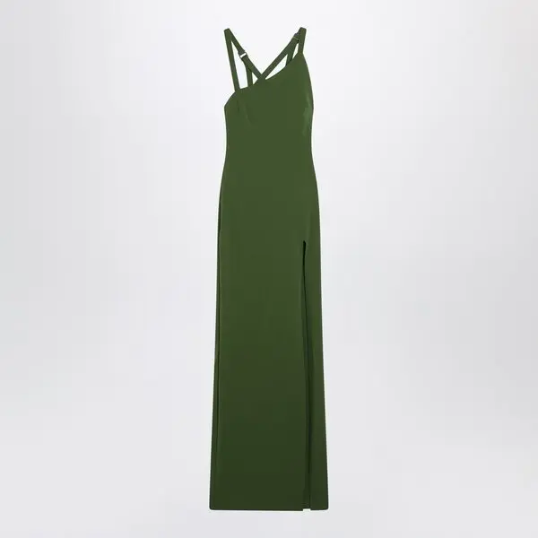 Attico Asymmetrical Slit Maxi Dress - Green