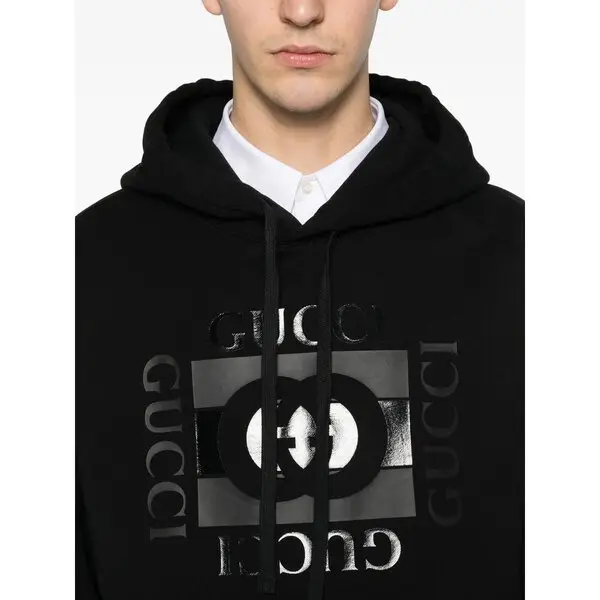 Gucci Cotton Hooded Sweatshirt - Black