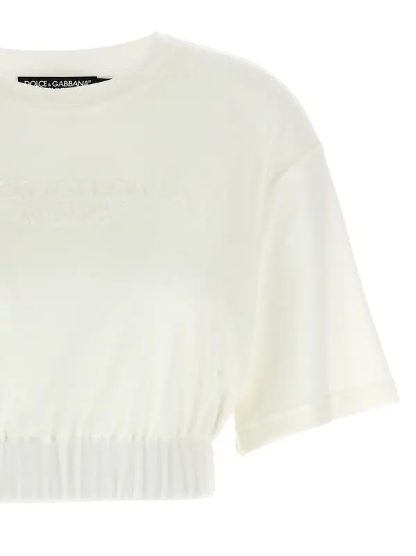 Dolce & Gabbana Logo Chenille Top - White