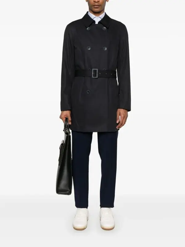 Herno Double-breasted Trench Coat In Dean