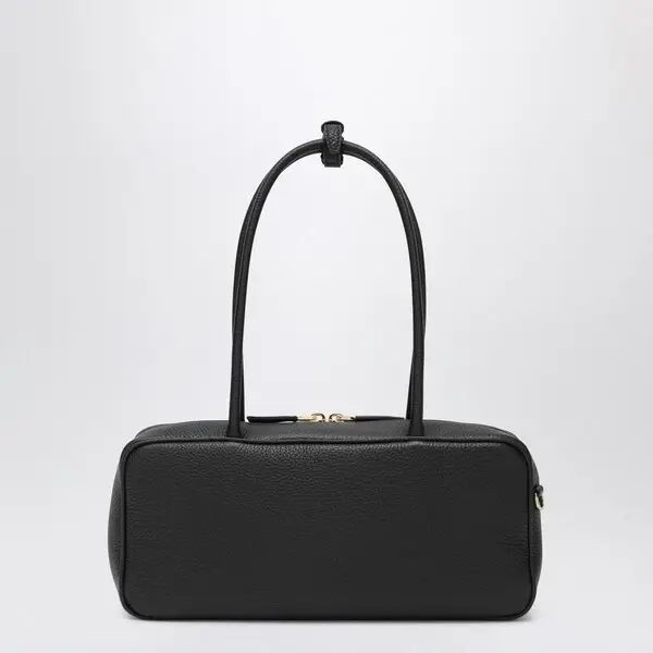 Prada Medium Leather Bowling Bag - Black