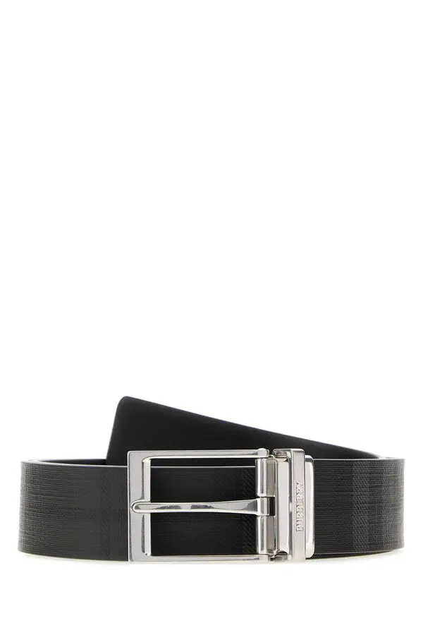 Burberry Printed Canvas Reversible Check Belt - Multicolor