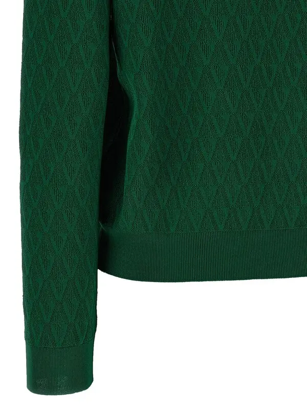 Versace V-pattern Stretch Viscose Cardigan