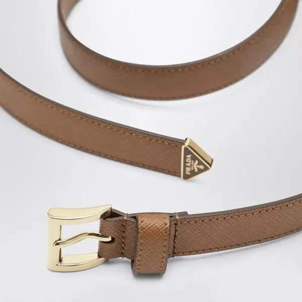 Prada Saffiano Leather Belt - Brown