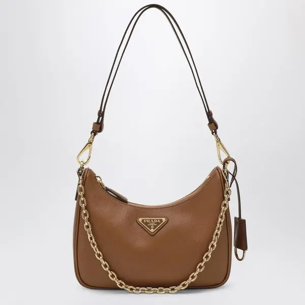 Prada Caramel Re-edition Mini Bag In Saffiano Leather - Brown