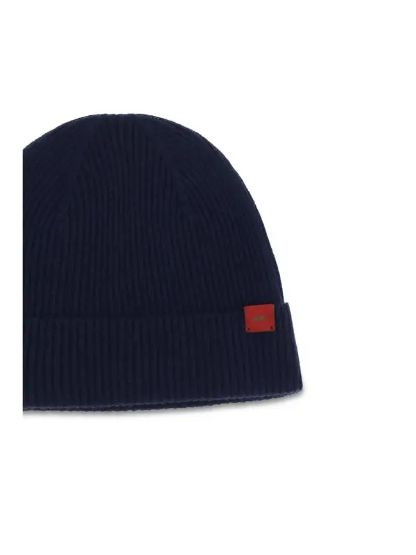 Kiton Wool Beanie Hat - Blue