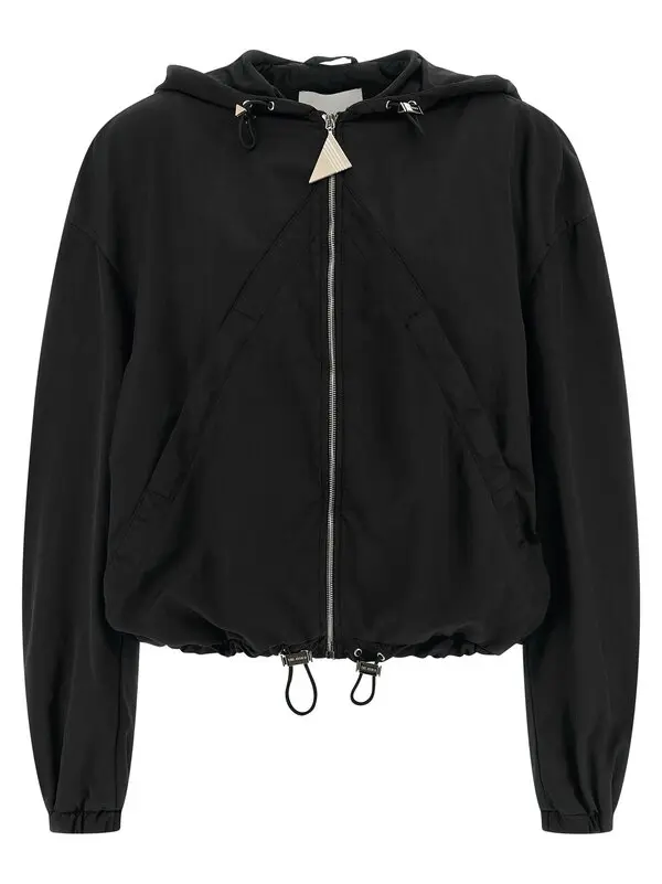 Attico Hooded Bomber Jacket - Black