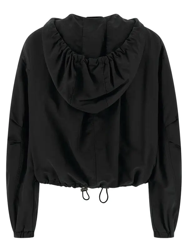 Attico Hooded Bomber Jacket - Black