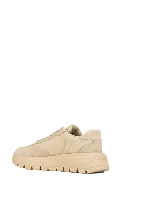 Prada Leather And Suede Low Top Sneakers - Multicolor