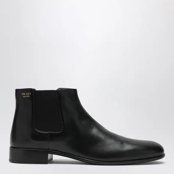 Prada Leather Ankle Boots - Black