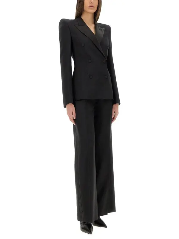 Alexander McQueen Wide Leg Trousers With Side Stripes