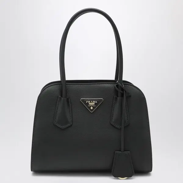 Prada Medium Shopping Bag In Leather - Black