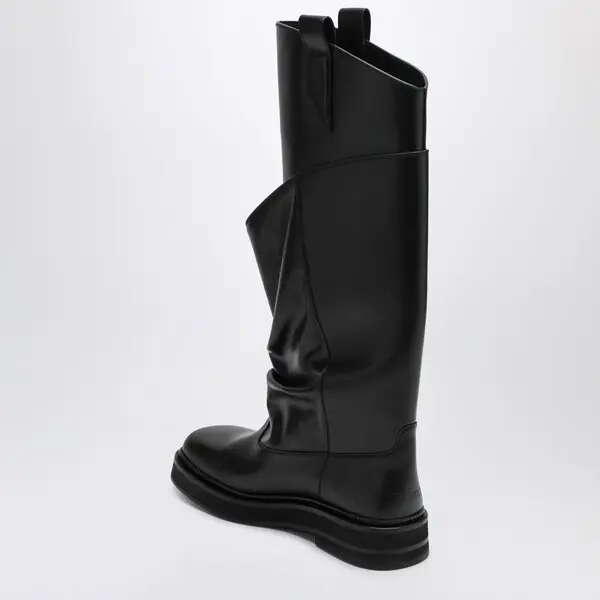 Attico Leather La Passeggiata Boots - Black