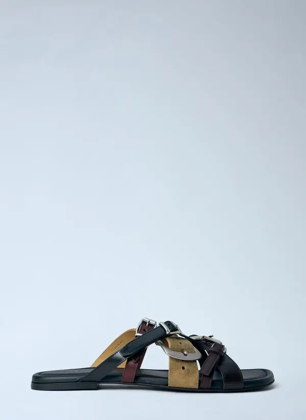 Acne Studios Leather Belts Strap Sandals - Brown