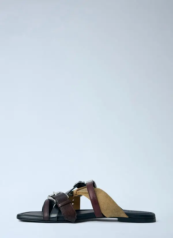 Acne Studios Leather Belts Strap Sandals - Brown