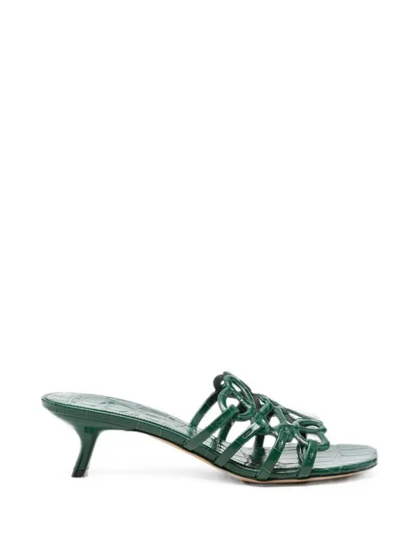 Loewe Petal Anagram Leather Mules - Multicolor