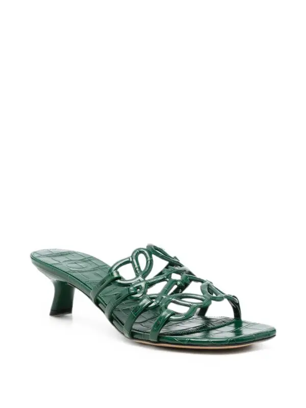 Loewe Petal Anagram Leather Mules - Multicolor